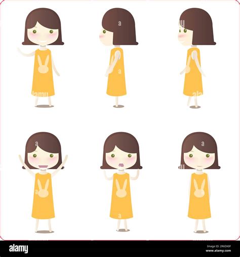 Cute Girl Character Pattern Design Stock Vector Image And Art Alamy