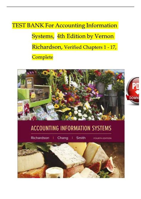 Test Bank For Accounting Information Systems 4th Edition By Vernon Richardson Verified Chapters