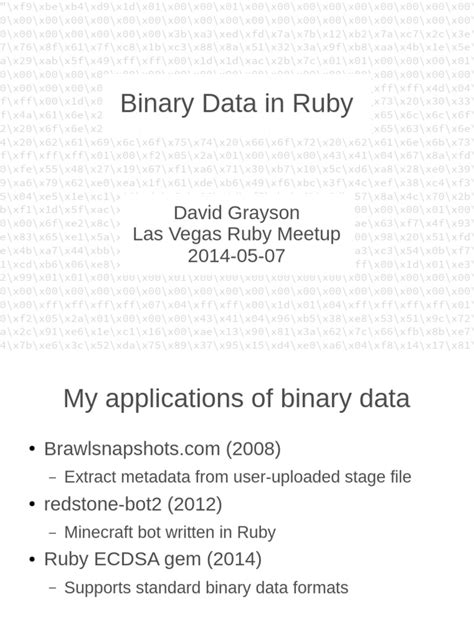 Binary Data Ruby Pdf Byte Character Encoding