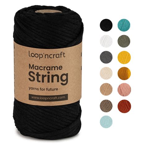 Macrame String Black 5mm 330g