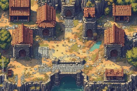 Pixelated Village For Game Map Pixel Map In The Game Pixelated Village Maps In The Game Pixel