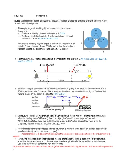 Homework 4 Engt122 Unfinished Engt 122 Homework 4 Note Use Engineering Format For Problems 1