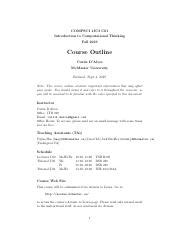 Outline Pdf COMPSCI 1JC3 C01 Introduction To Computational Thinking