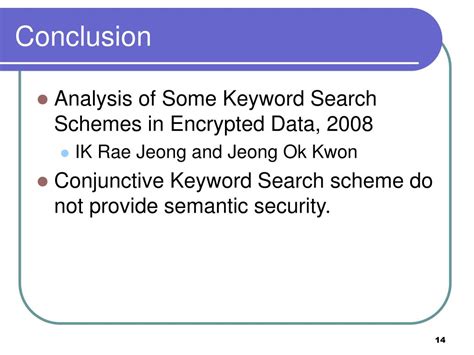Ppt Efficient Conjunctive Keyword Search On Encrypted Data Storage