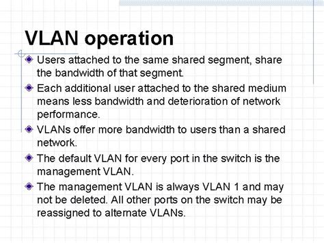 Virtual LANs VLAN Introduction VLANs Logically Segment Switched