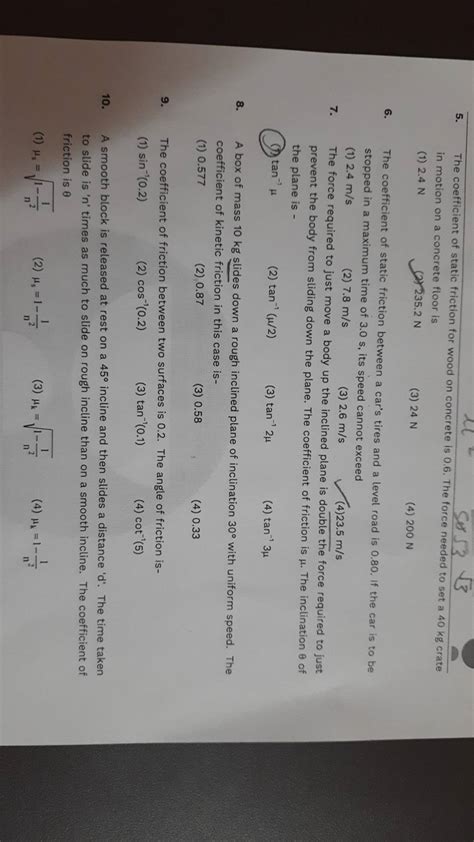 the coefficient of static friction for wood on concrete is 0 6 the force