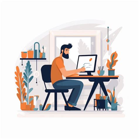 A Man Working At A Computer With A Man Working On His Computer