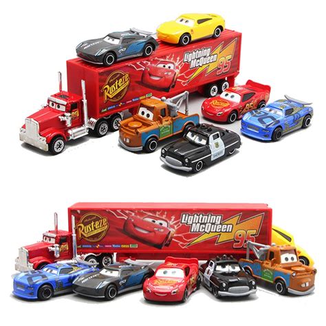 Bộ Xe ô Tô Tải Lightening Mc Queen Và 6 Xe Car 3 Mini Bằng Hợp Kim đồ