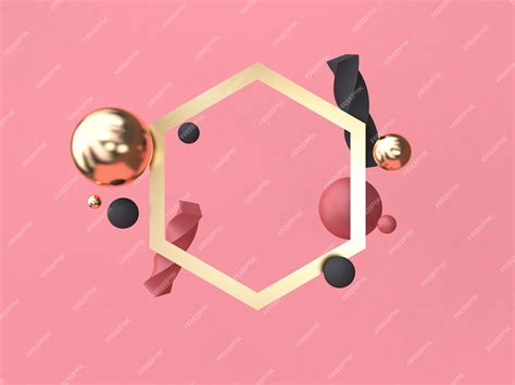Premium Photo 3d Rendering Red Pink Background Minimal Abstract Geometric Shape Floating 3d