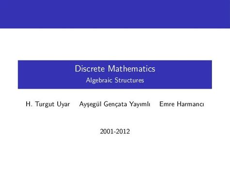 PDF Discrete Mathematics Algebraic Structures PDFSLIDE NET