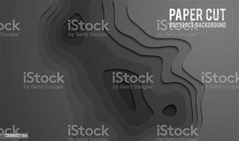 종이 절단 배너 개념 종이 카드 포스터 팜플렛 전단지 디자인 회색 색상에 대 한 추상적인 배경을 개척 추상적인 3d 배경 3차원 형태에 대한 스톡 벡터 아트 및 기타 이미지