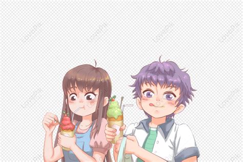 아이스크림을 먹는 아이 Png 일러스트 무료 다운로드 Lovepik