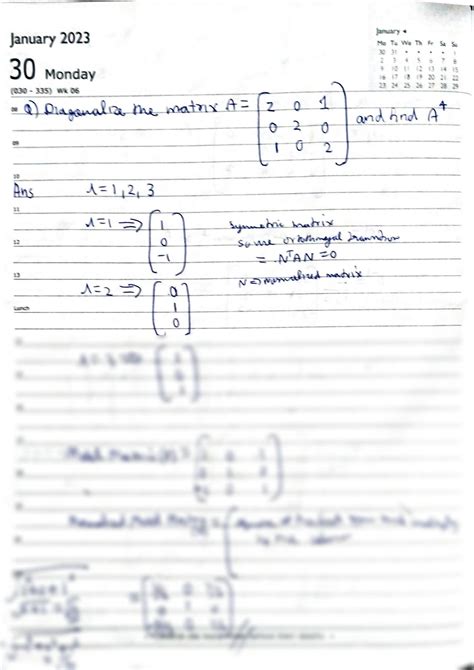 Solution Matrix Diagonalization Of A Matrix Studypool