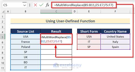 How To Find And Replace Multiple Words From A List In Excel 8 Methods