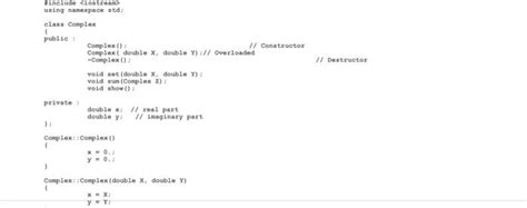 Solved Modify The Class Complex To Allow Setting A Complex