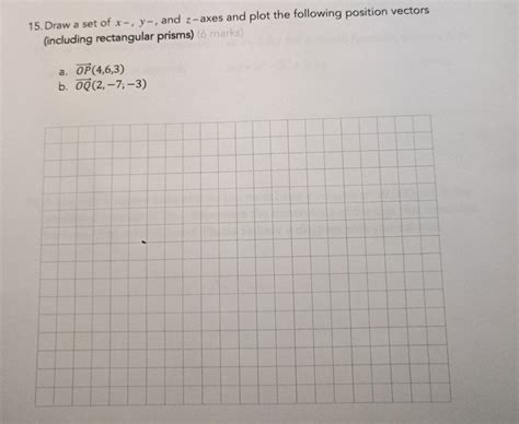 Solved Draw A Set Of X Y And Z Axes And Plot The Chegg Com