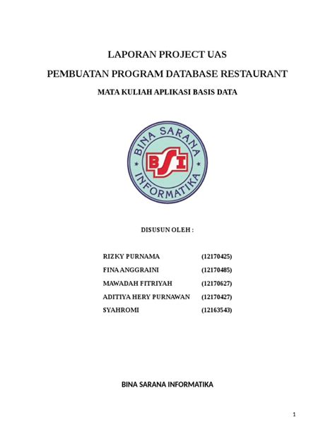 Project Uas Aplikasi Basis Data 1 Pdf