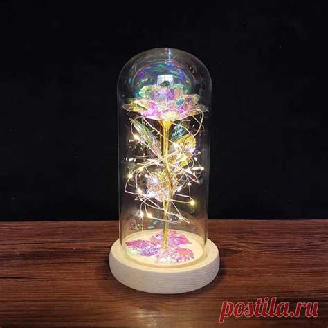 Купить Ночник светодиодный светильник роза в колбе как в сказке Крас Идеи подарков Постила