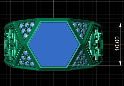 3d Men Ring Hexagonal Gemstone Turbosquid 1976817