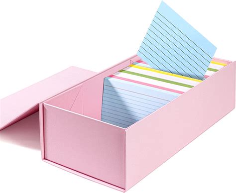 3x5 Index Card Holder Pink Card File Box Organizer Hold 1200 3x5 Inch Flash Cards 1 Pack Pink