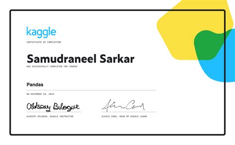 Samudraneel Sarkar Completed The Pandas Course On Kaggle