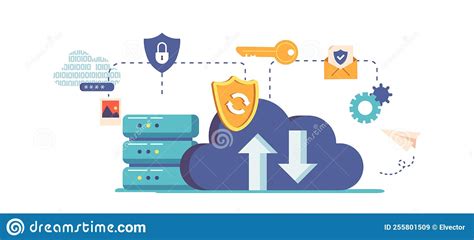 Cloud Storage Service Concept Of Downloading Transmission And Synchronization Of Digital Data