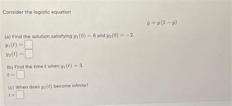 Solved Consider The Logistic Equation A Find The Solution Chegg