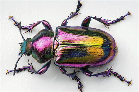 Premium Photo Visual Realistic Photo Of Iridescent Beetle With Purple