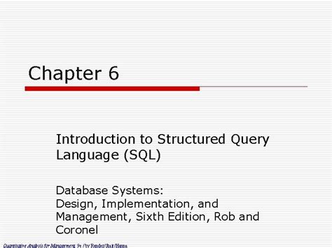 Chapter 6 Introduction To Structured Query Language Sql