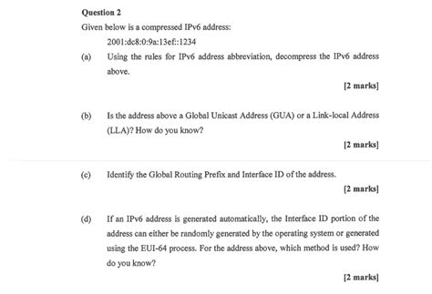 Solved Question Given Below Is A Compressed IPv Address Chegg Com
