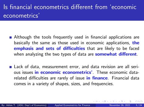 Ppt Econometrics For Finance Ch 1 Powerpoint Presentation Free Download Id 11821268