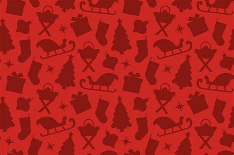 선물 별 스타킹 성탄 장면 산타 썰매 값싼 물건 및 별 아이콘과 함께 빨간 완벽 한 크리스마스 패턴 12월에 대한 스톡 벡터 아트 및 기타 이미지 Istock