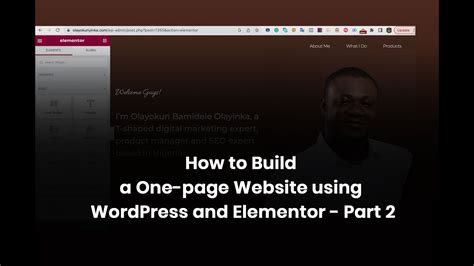 Elementor One Page Website How To Build One Page Website With