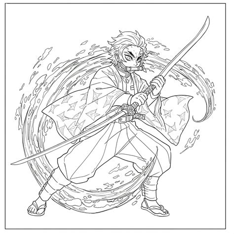 Demon Slayer Dibujos Para Colorear Pdf Imprimible Gratis