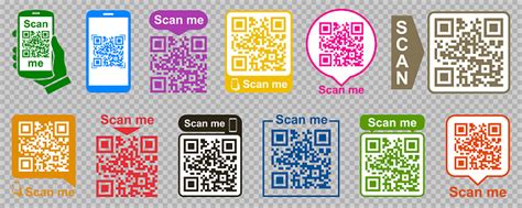 Qr 설정 빠른 응답 코드 비문 스캔 스마트 폰 지불 모바일 앱 스캔 Qr 코드 수집에 대한 Qr 코드 재고 Brand Name Smart Phone에 대한 스톡 벡터 아트