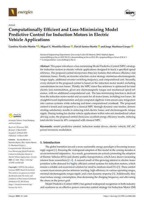 Pdf Computationally Efficient And Loss Minimizing Model Predictive