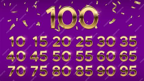 기념일 번호 황금 축하 번호 및 색종이 카드 배너 초대장 벡터 세트의 생일 희년 날짜 프리미엄 벡터