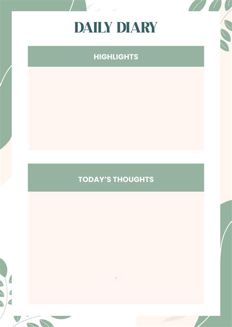 Free Creative Daily Dairy Template To Edit Online