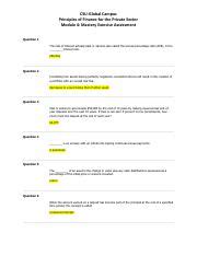 Module 4 Mastery Exercise Assessment Pdf CSU Global Campus Principles Of Finance For The