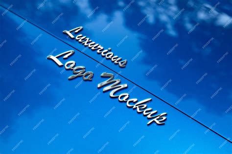 금속 3d 양각 자동차 로고 목업 프리미엄 Psd 파일