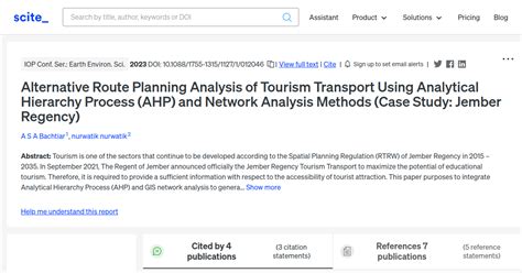 Alternative Route Planning Analysis Of Tourism Transport Using Analytical Hierarchy Process Ahp Alternative Route Planning Analysis Of Tourism Transport Using Analytical Hierarchy Process Ahp