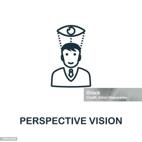 원근 비전 아이콘 개요 스타일입니다 로고 그래픽 디자인 등을 위한 씬 라인 크리에이티브 관점 비전 아이콘 개념에 대한 스톡 벡터 아트 및 기타 이미지 Istock