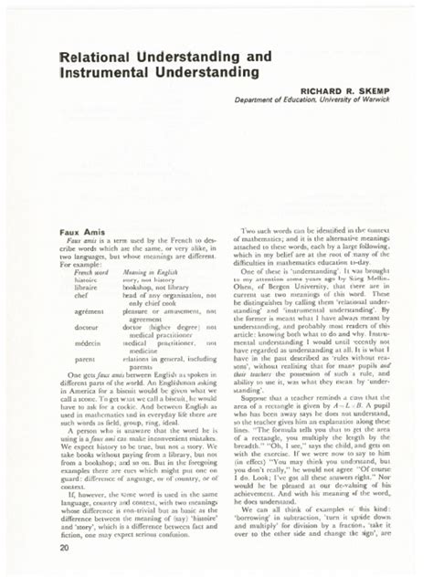 Richard Skemp Instrumental And Relational Pdf