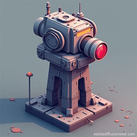 Voxel Sci Fi Turret Tower Defense Stable Diffusion Online