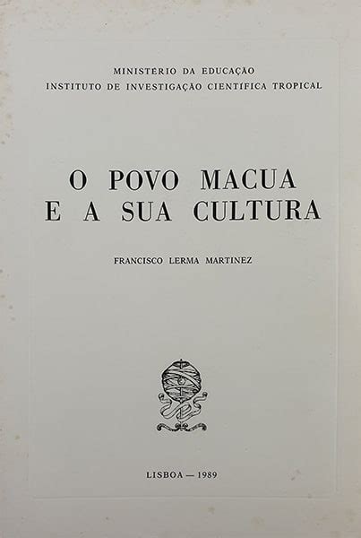 O Povo Macua E A Sua Cultura De Francisco Lerma Martinez Bokay