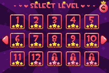Level Selection Screen Game Ui Set Royalty Free Vector Image