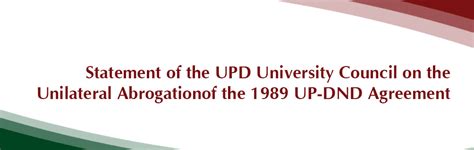 Statement Of The Up Diliman University Council On The Unilateral Abrogation Of The 1989 Up Dnd