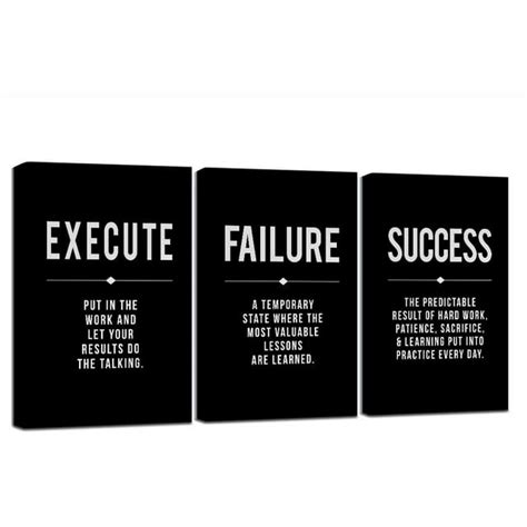 Axxposters Canvas Wall Art Success Quote For Office Black Large