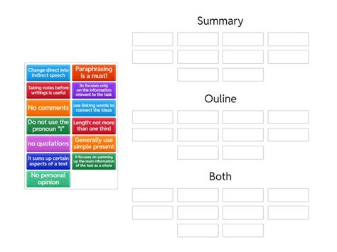 Summary Vs Outline Group Sort