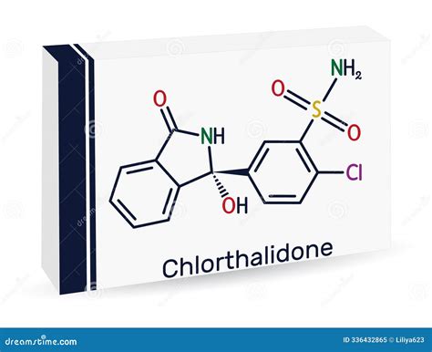Chlorthalidone Molecule It Is Diuretic Drug Structural Chemical Formula Molecule Model